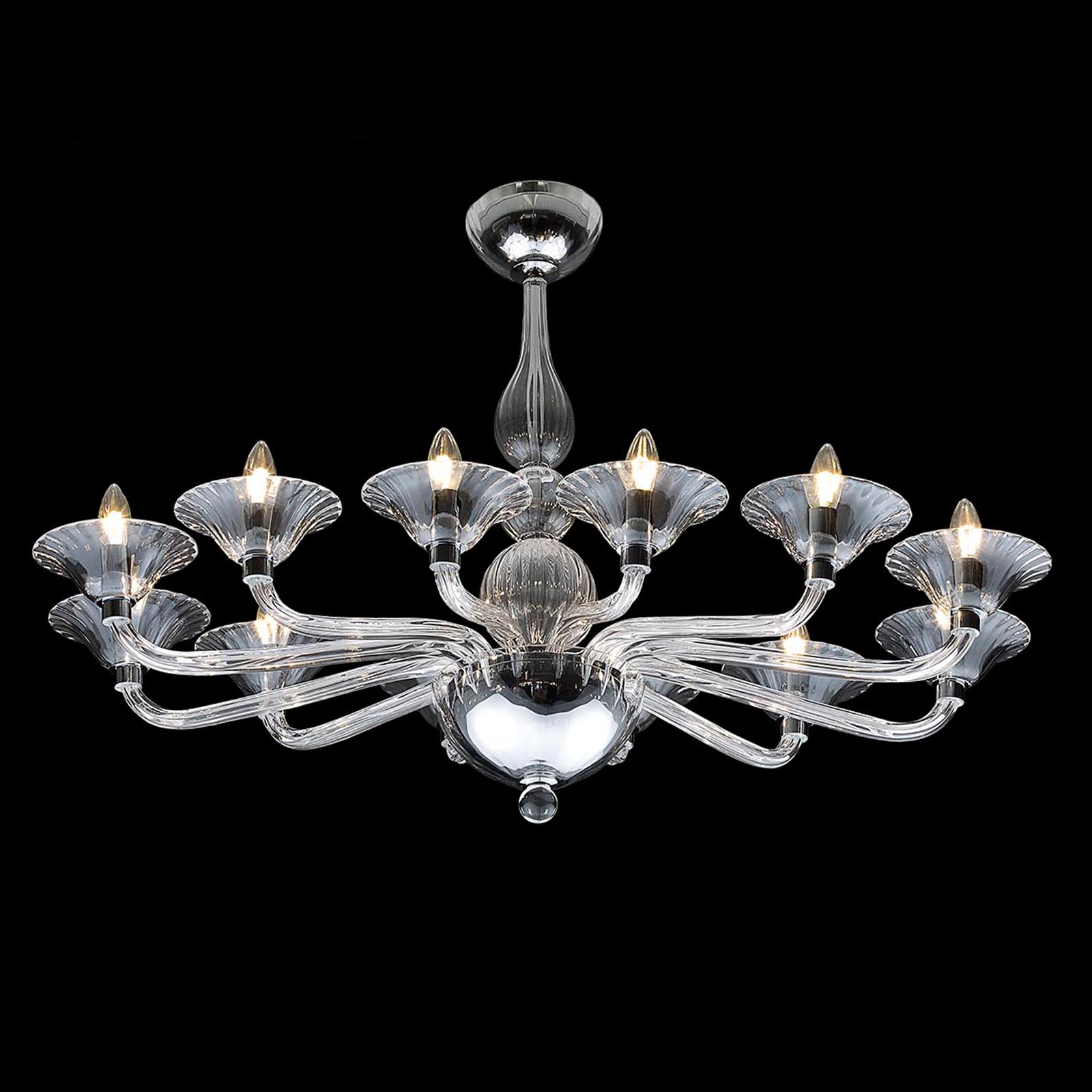 Corner lampadario moderno in vetro di Murano soffiato | Lucevetro