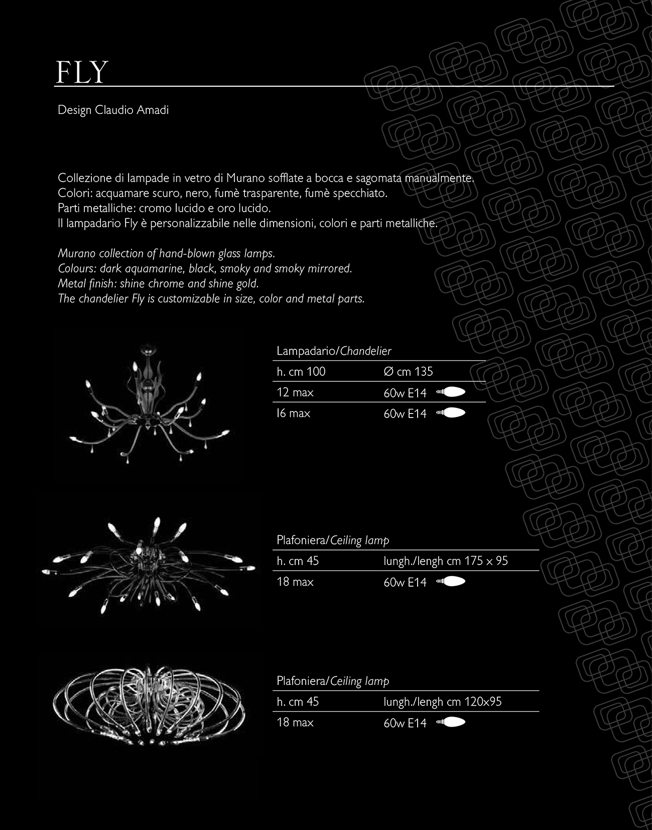 Fly Plaf. CEILING LAMP 18 LIGHTS. Fly modern ceiling 18 lights Murano ...